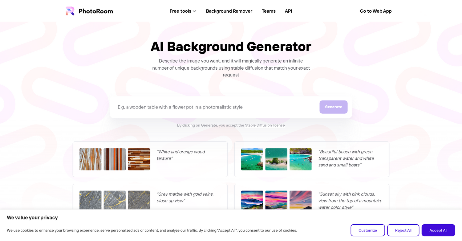 AI Background Generator by PhotoRoom - Crea fondos únicos para tus imá – Yeswelab