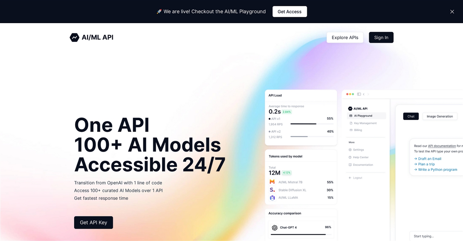 AI/ML API: La plataforma definitiva para desarrolladores con más de 100 ...