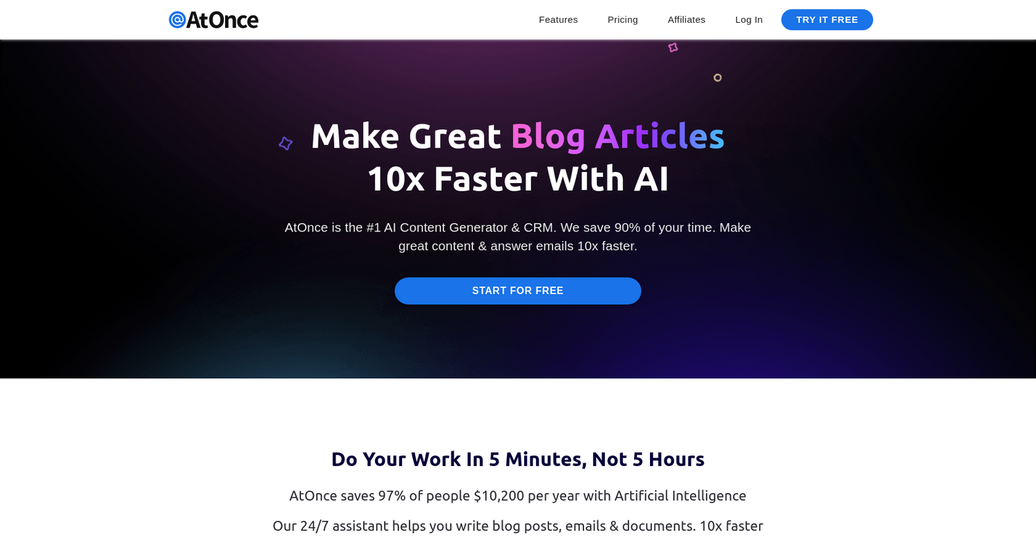 AtOnce - Plataforma de IA para ahorrar tiempo y dinero – Yeswelab