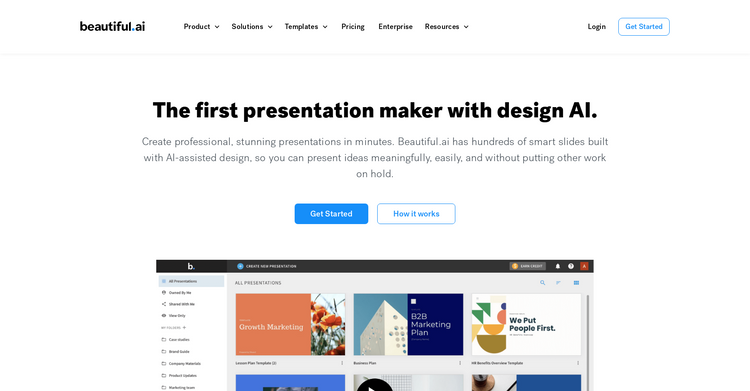 Crea presentaciones impresionantes en minutos con Beautiful.ai Designe ...