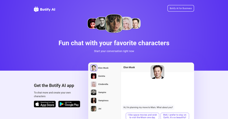 Botify AI - Crea y chatea con tus personajes favoritos – Yeswelab