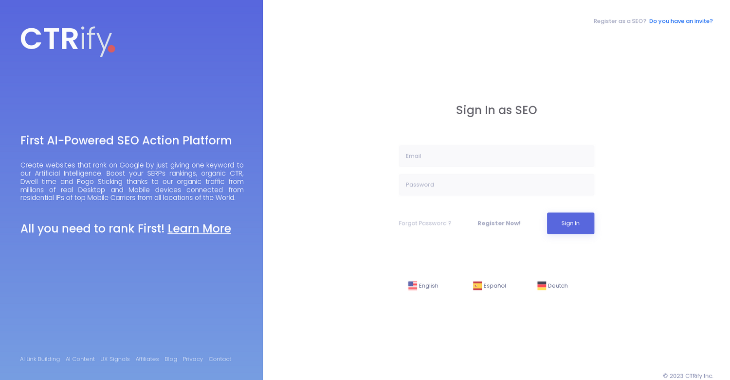 CTRify: La plataforma de SEO impulsada por IA – Yeswelab