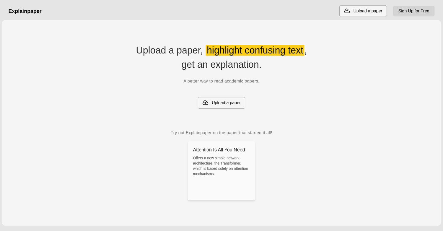 Explainpaper - Herramienta de IA para comprender mejor los artículos a ...