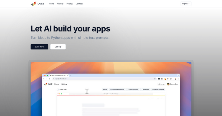 Crea Aplicaciones con IA en Minutos | Lab2.dev – Yeswelab
