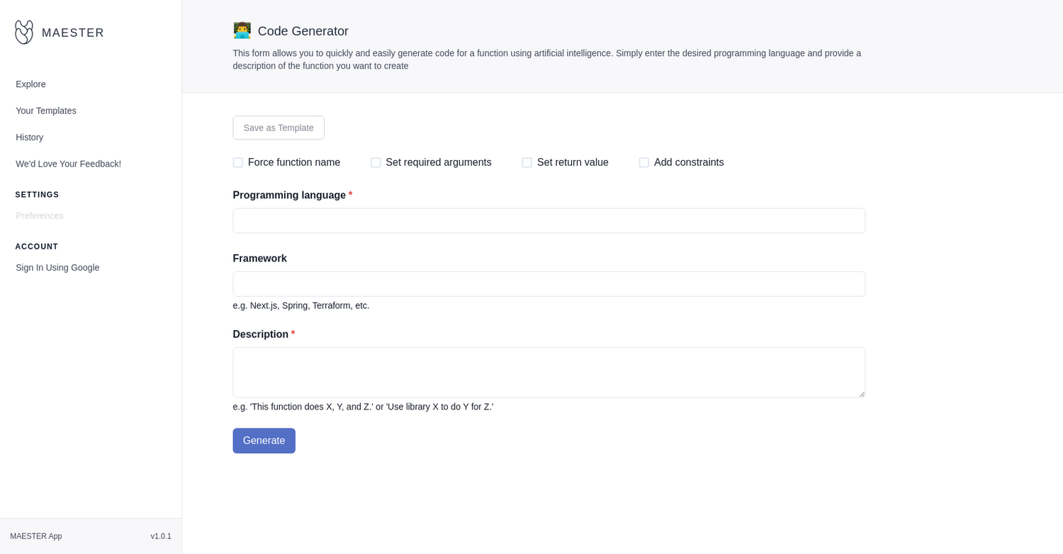 Maester Code Creator - Generador de código con inteligencia artificial ...