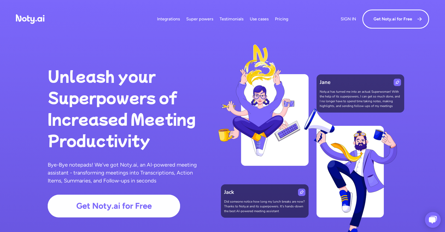 Noty.ai - Transcripción de reuniones en tiempo real con IA – Yeswelab