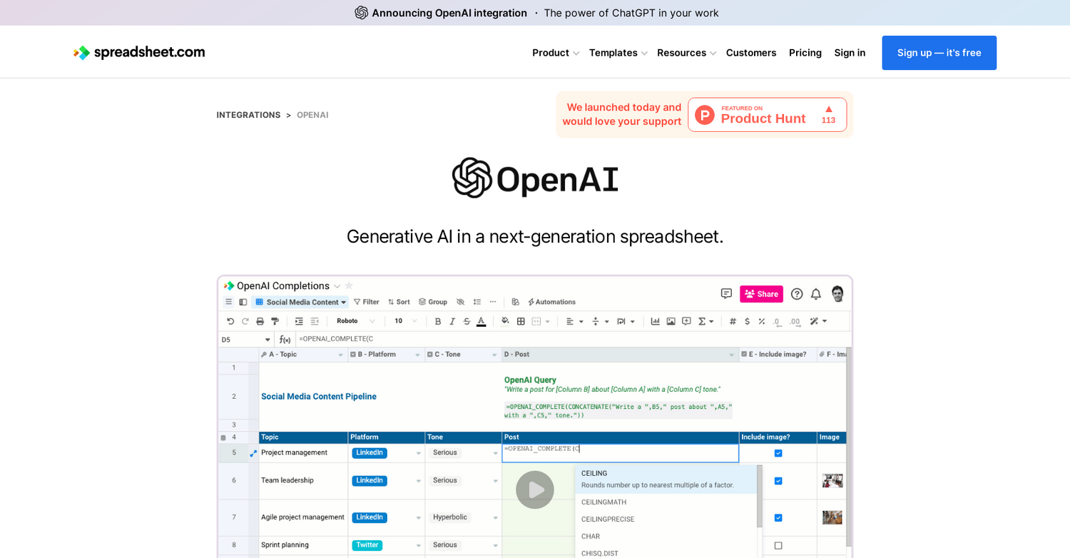 OpenAI in Spreadsheet - Potentes herramientas de IA para análisis y ma ...