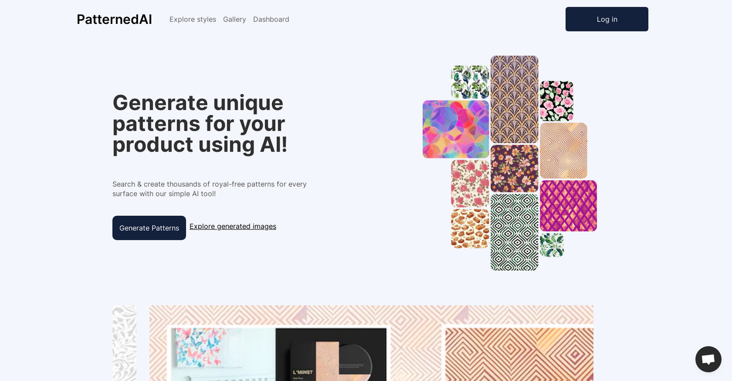 PatternedAI - Creador de patrones impulsado por IA – Yeswelab
