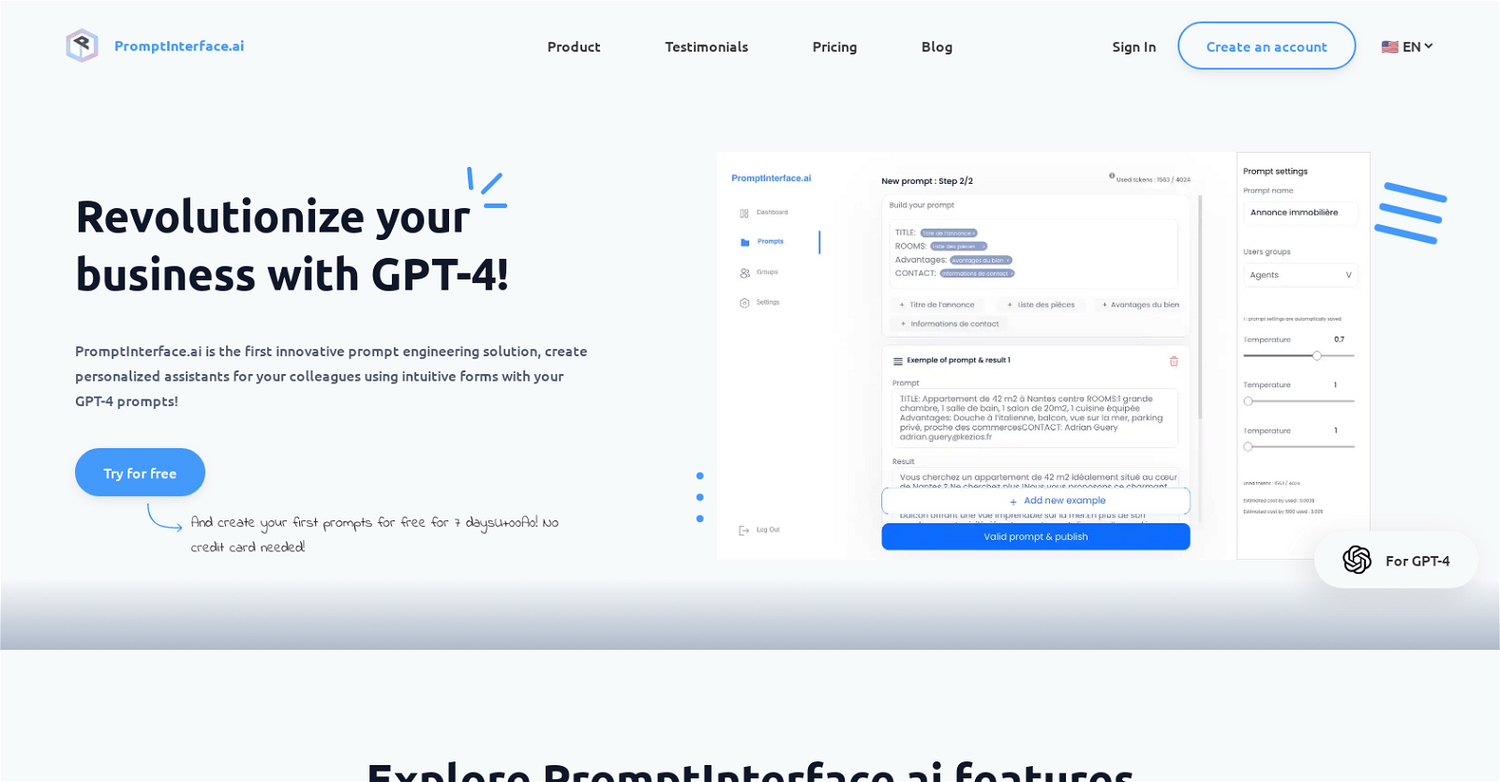 PromptInterface.ai: Crea asistentes personalizados con GPT-4 prompts ...