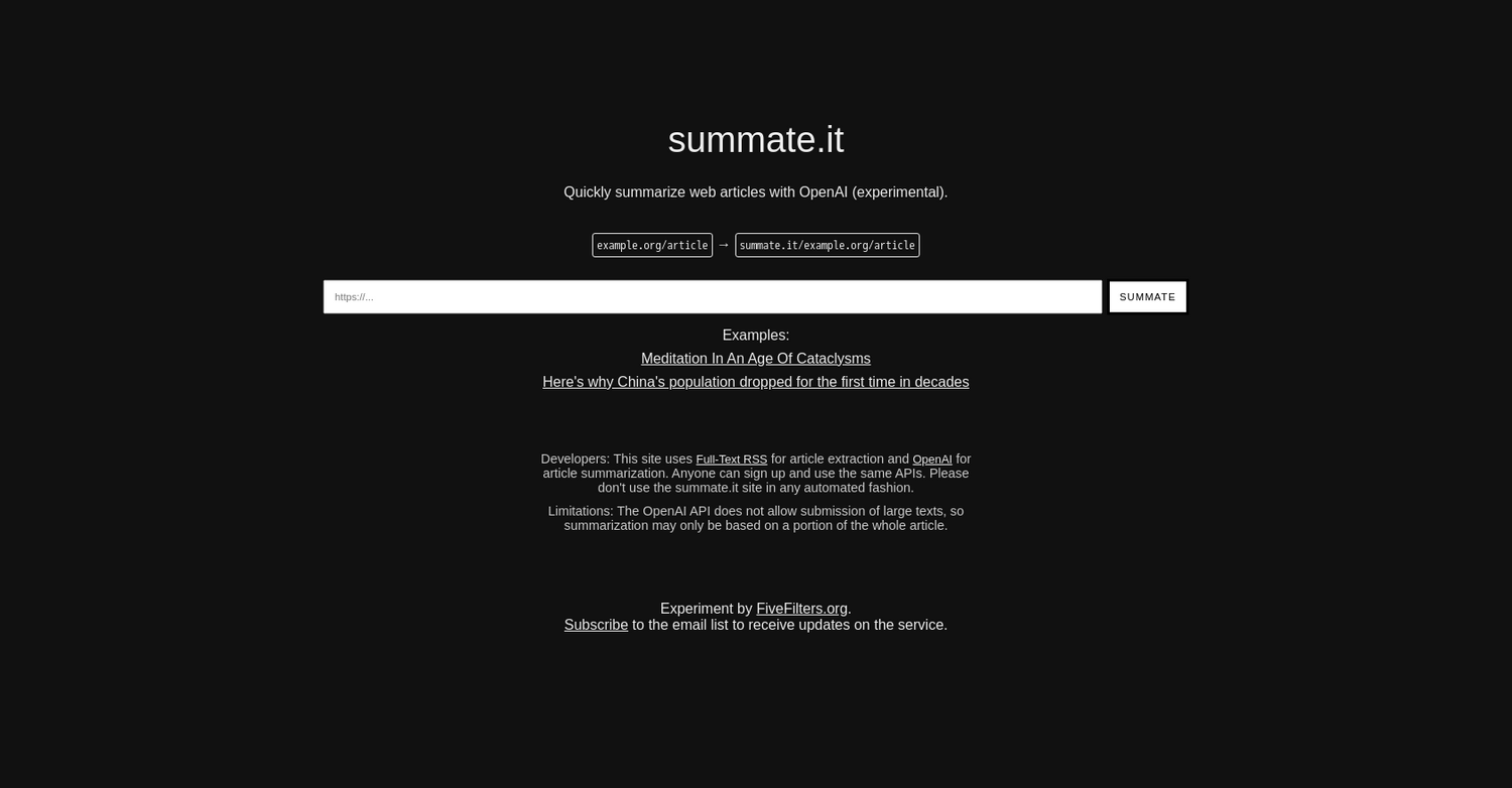 Summate - Herramienta de resumen de artículos web on-demand – Yeswelab