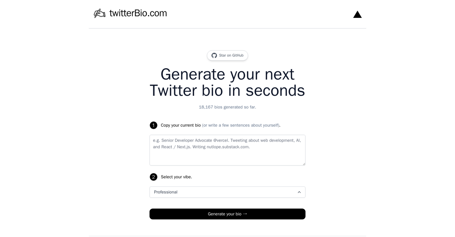 Twitter Bio Generator - Crea la biografía perfecta para tu perfil de T ...