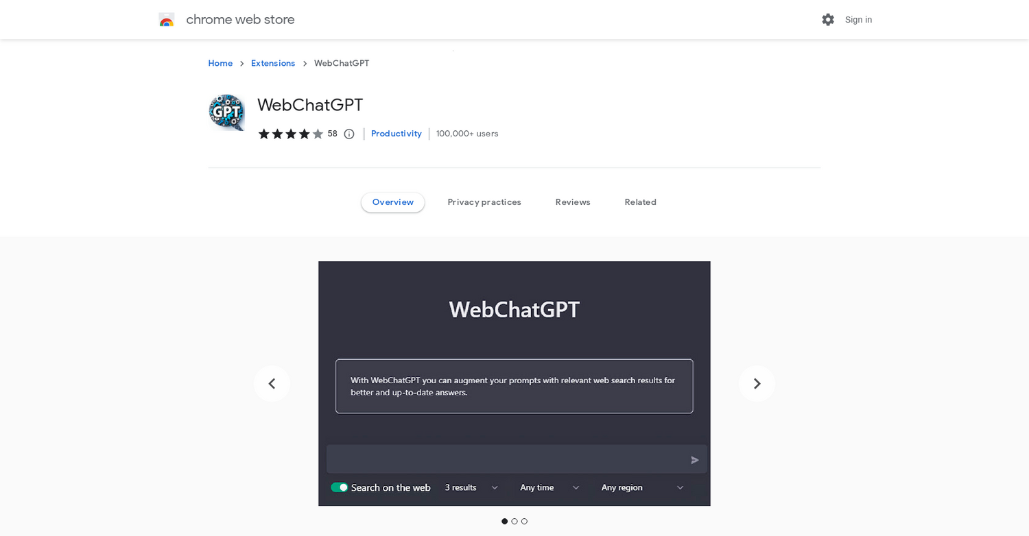 WebChatGPT - Mejora tu experiencia en ChatGPT con resultados web relev – Yeswelab